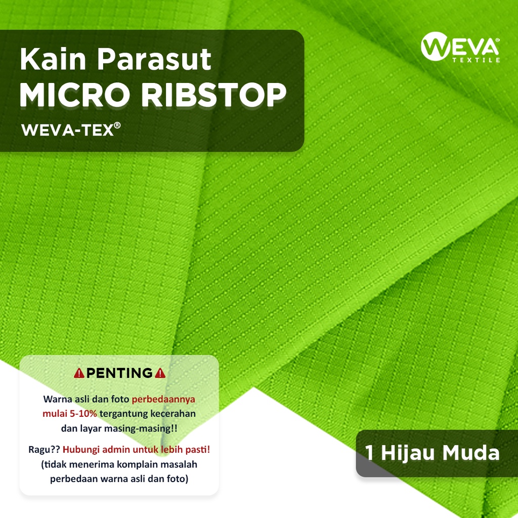 Jual Bahan Kain Micro Ribstop Kain Jaket Parasut Waterproof Hijau Muda ...
