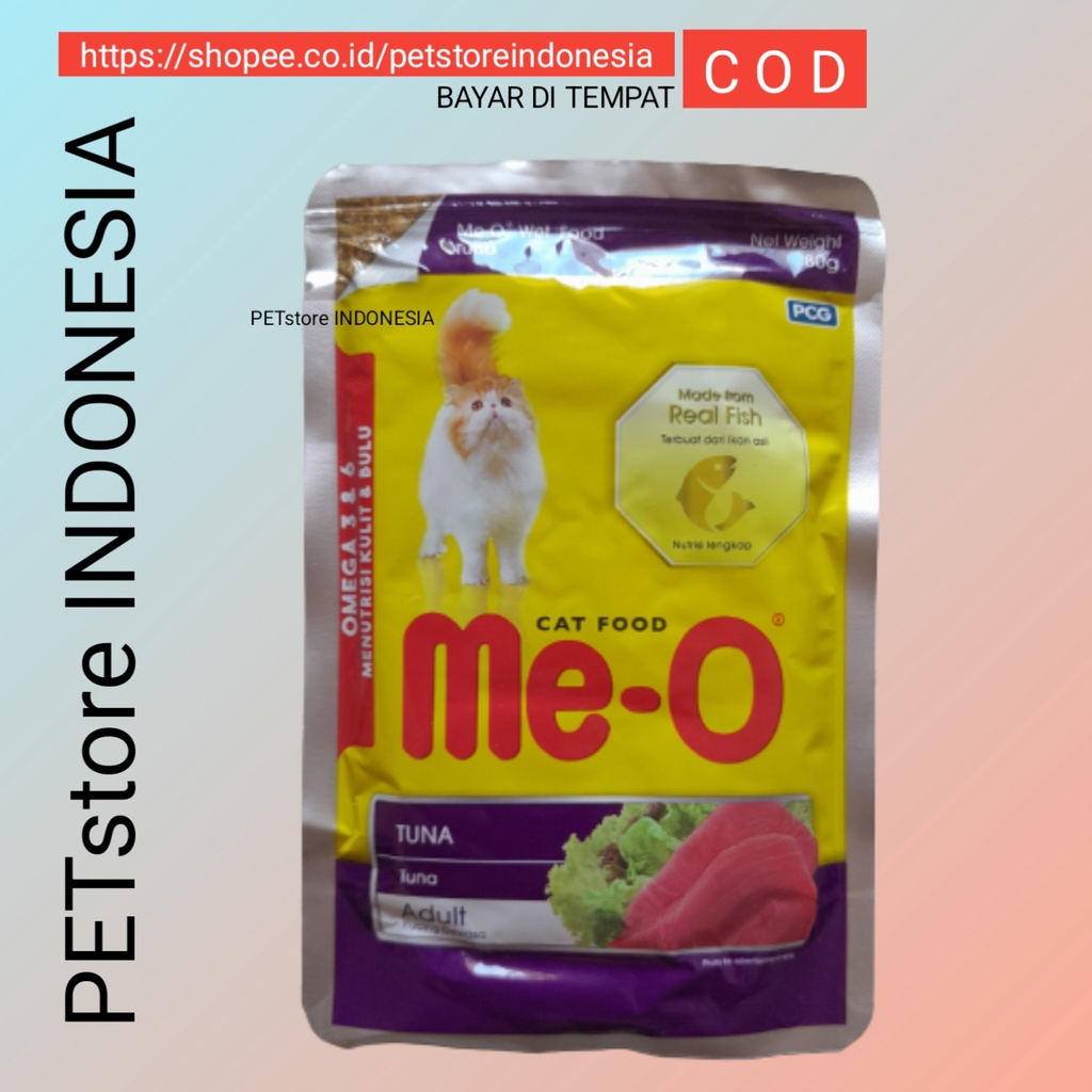 Jual Meo Adult Pouch 80gr / Me-O Wet Cat Food 80 gram / Makanan Kucing ...
