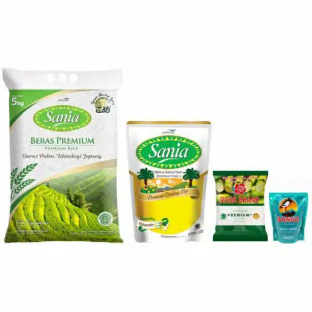 Jual Paket sembako beras 5kg,minyak 2kg,gula 1kg,kecap 200ml | Shopee ...