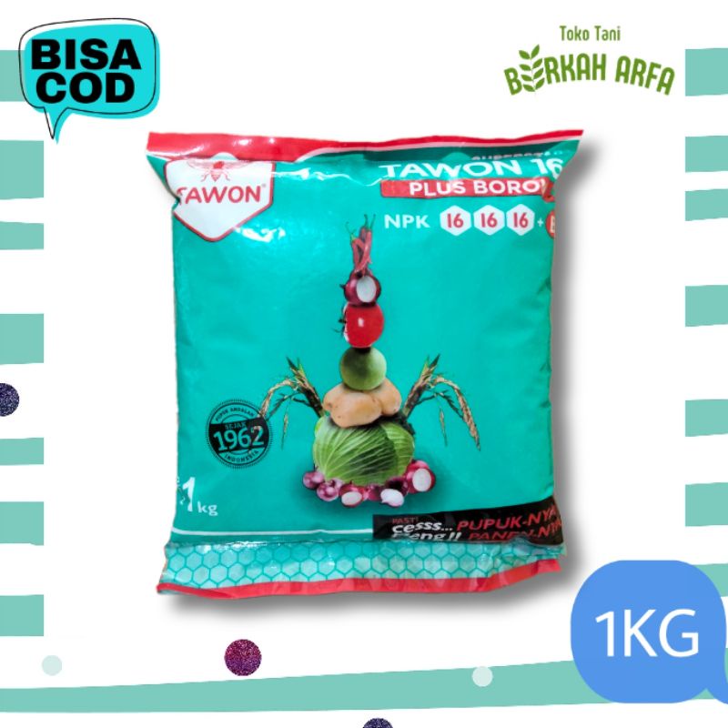 Jual Pupuk NPK 16-16-16 Plus Boron Cap TAWON 1 Kg cocok untuk tanaman yang kerdil | Shopee Indonesia