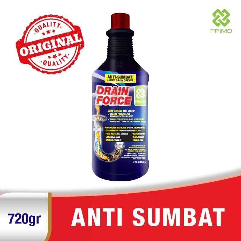 Jual Cairan Anti Sumbat Obat Mampet PRIMO DRAIN FORCE 720 GR | Shopee ...