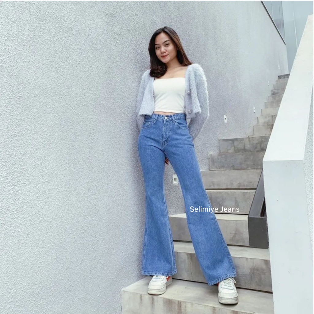 Jual Highwaist Cutbray jeans Wanita Loose VOL 2 | Shopee Indonesia