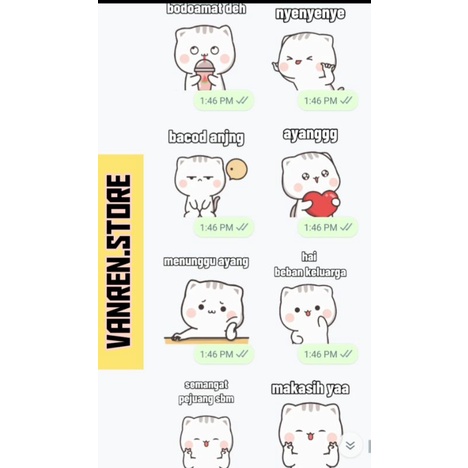 Jual STIKER KATA" WHATSAPP KUCING BERGERAK (GIF) 15 PCS | Shopee Indonesia