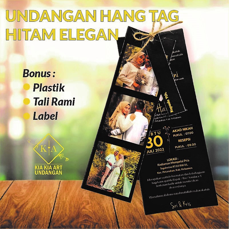 Jual Undangan Nikah Hangtag Hitam Elegan Hang tag Murah Keren | Shopee ...