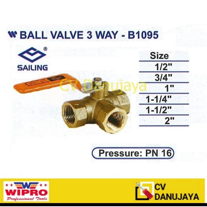 Jual BALL VALVE 3 WAY PINTU 2" Inch Inchi Kuningan Kran Keran Faucet ...