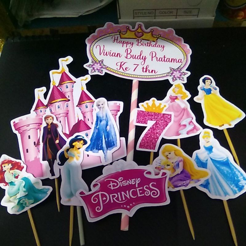 Jual Cake Topper Hiasan Kue Princess Kartun Cartoon Elsa Ariel