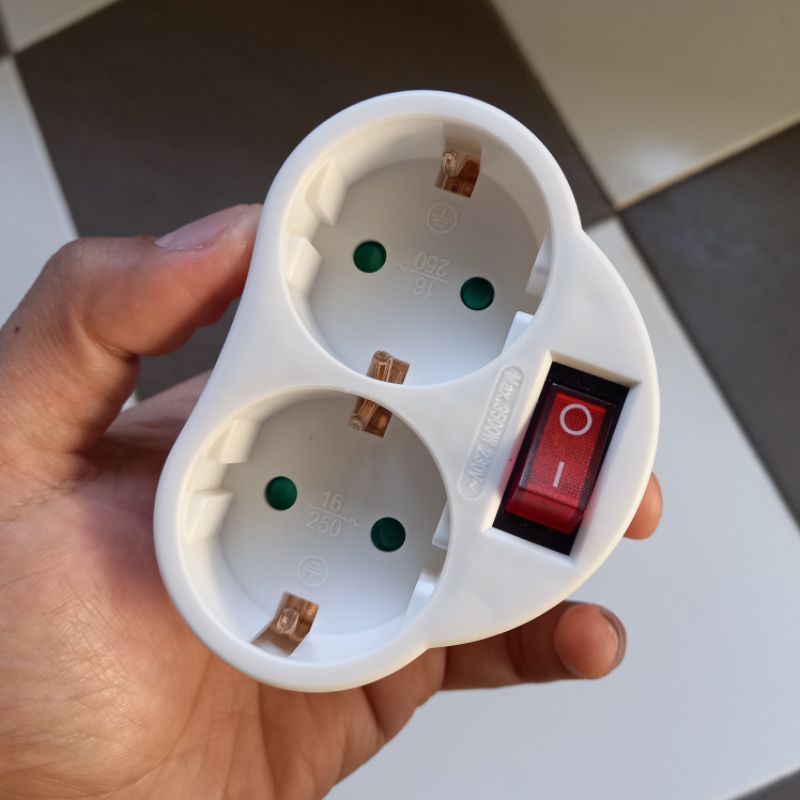 Jual Krisbow stop kontak schuko colokan listrik dengan switch on/off ...