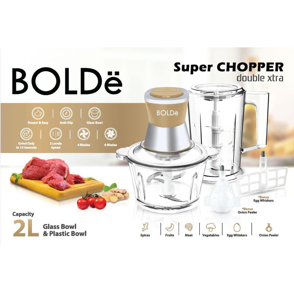 Jual BOLDe Pemotong Bahan Makanan / Super Chopper Double Xtra | Shopee ...