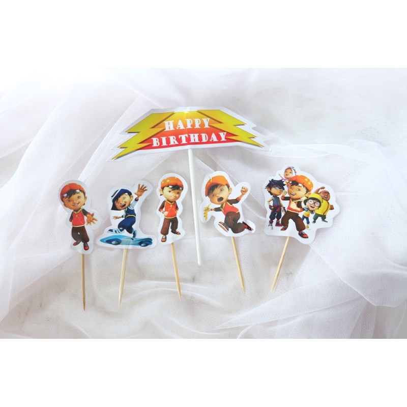 Jual topper boboi boy cupcake cake kertas tusuk 1 | Shopee Indonesia