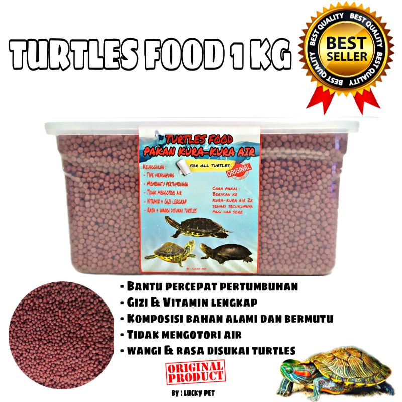 Jual 1 KG MERAH Makanan pelet pakan kura-kura air Brazil res dada merah ...