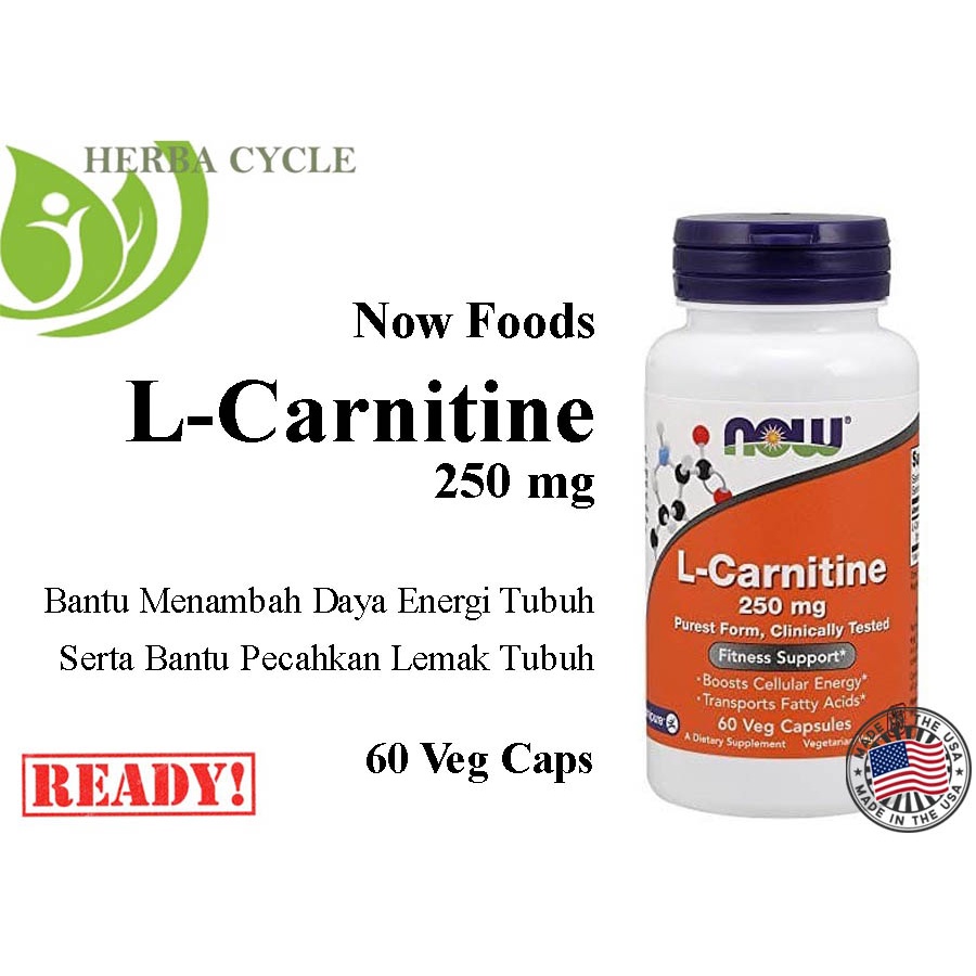 Jual Now Foods L Carnitine 250 mg 60 Veg Caps Now Carnitine ORI USA ...