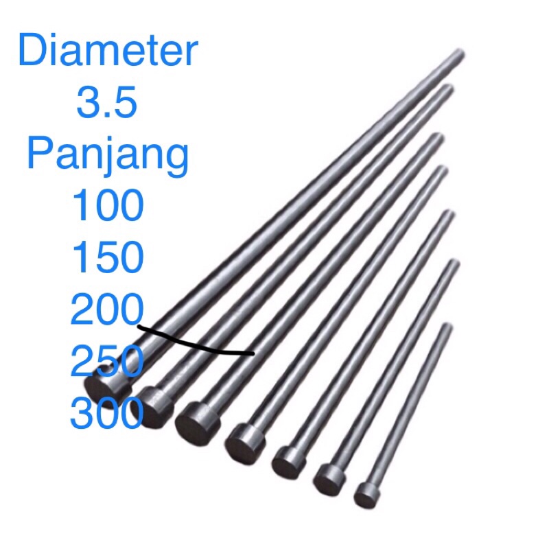 Jual ejektor pin pen mold injektion diameter 3.5mm panjang 100-400 high quality lengkap | Shopee ...
