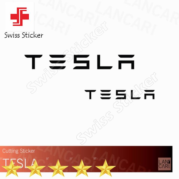 Jual Murah Sticker Cutting Tesla Electric Car Vinyl Cut Stiker - Putih ...
