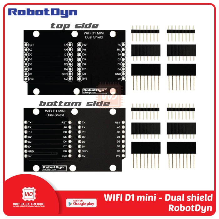 Jual ROBOTDYN DUAL SHIELD FOR WIFI D1 MINI LIKE DUAL SHIELD WEMOS D1 ...