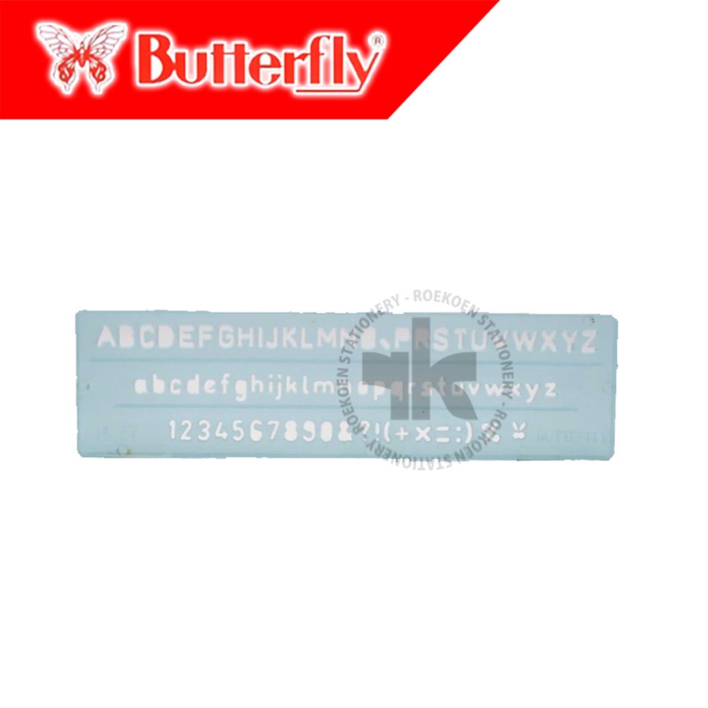 Jual Butterfly Alphabetical Template Penggaris Sablon HL-87 (16.3 x 4 ...