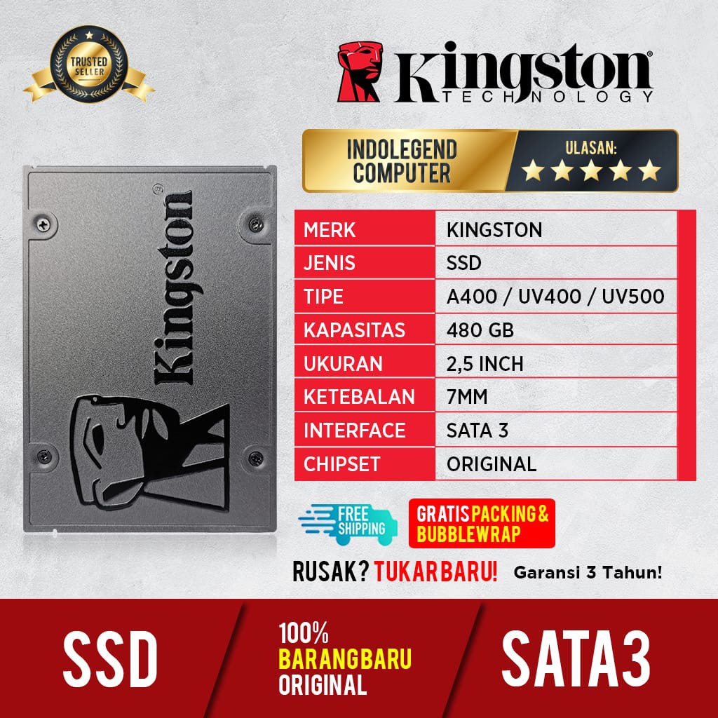 Jual KINGSTON SSD 480GB A400 | Shopee Indonesia