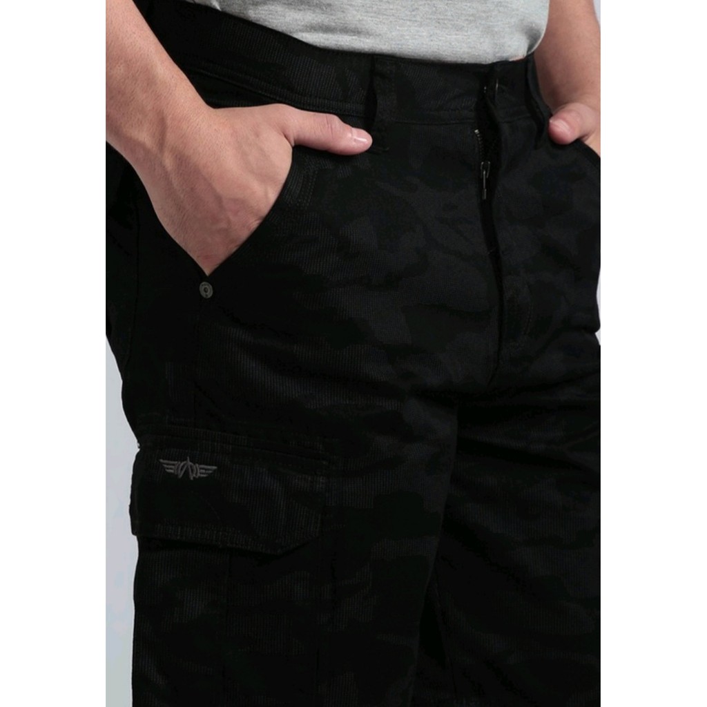 Jual Celana MGEE 3451C Original Cargo Short Ziter 001 Black | Shopee ...