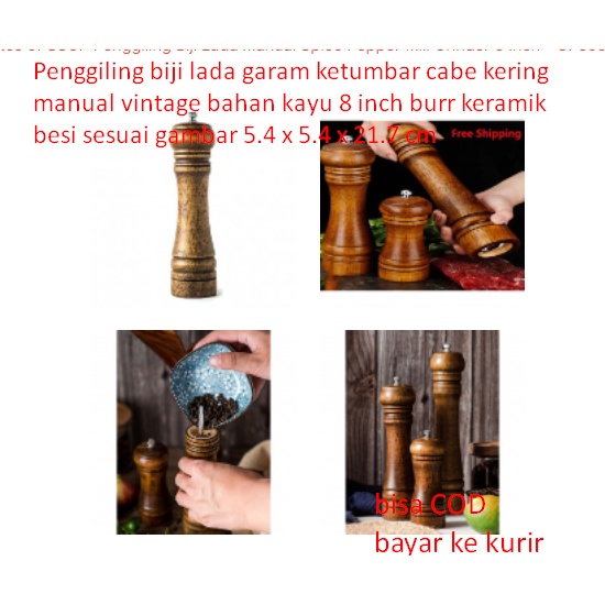 Jual Penggiling biji lada garam ketumbar cabe kering manual vintage ...