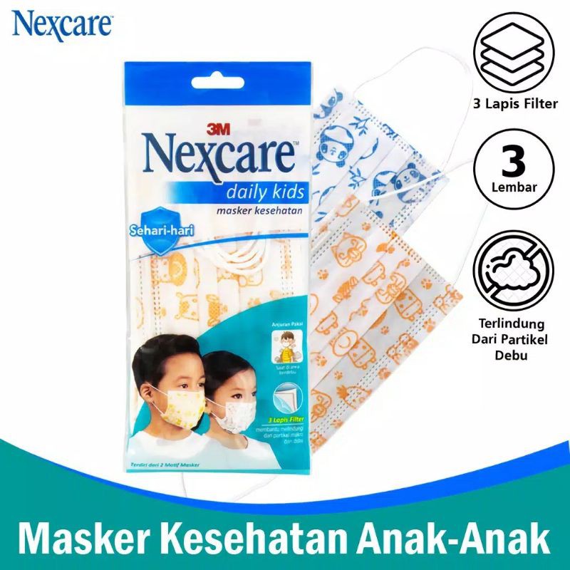 Jual 3M Nexcare Kids Daily/ Masker Anak (isi 3 pcs) | Shopee Indonesia