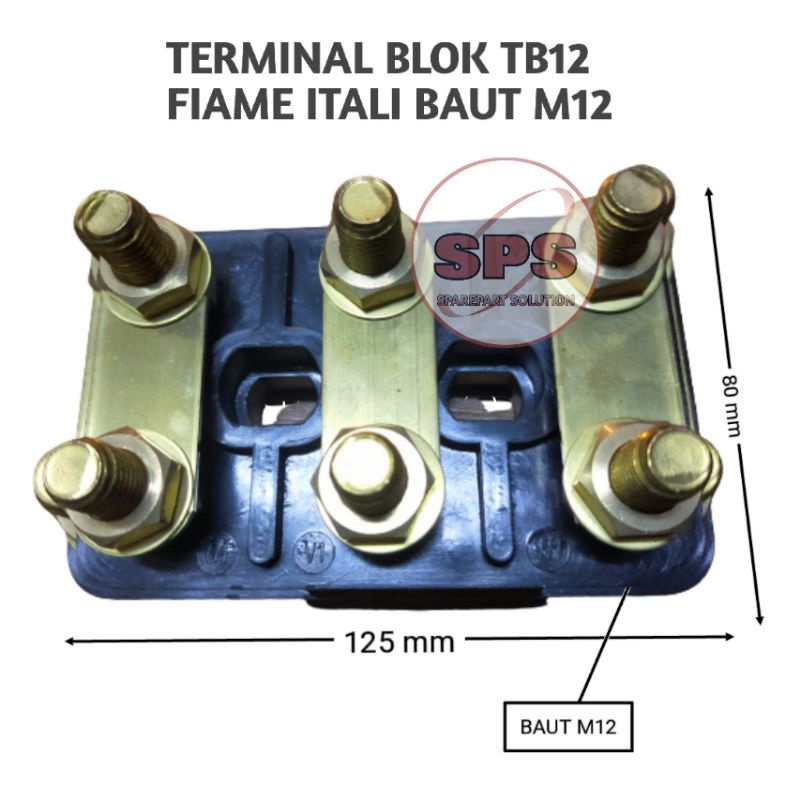 Jual TERMINAL BLOK TB12 FIAME BAREGGIO ITALY 125X80 MM BAUT M12 ...