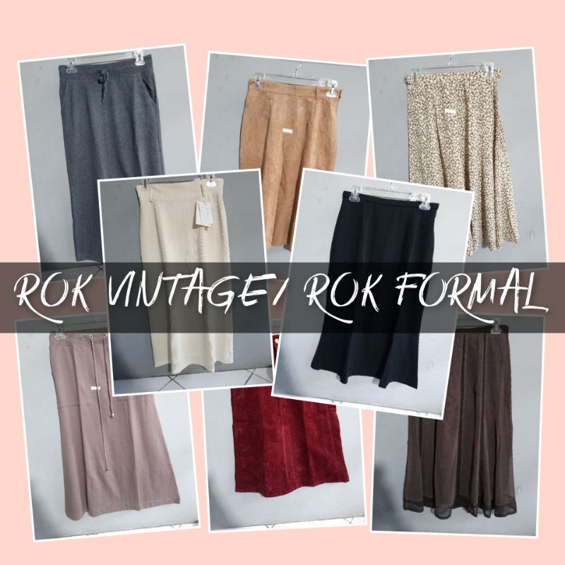 Jual Skirt /Rok VINTAGE / ROK FORMAL/ PANJANG / MIDI THRIFT | Shopee ...