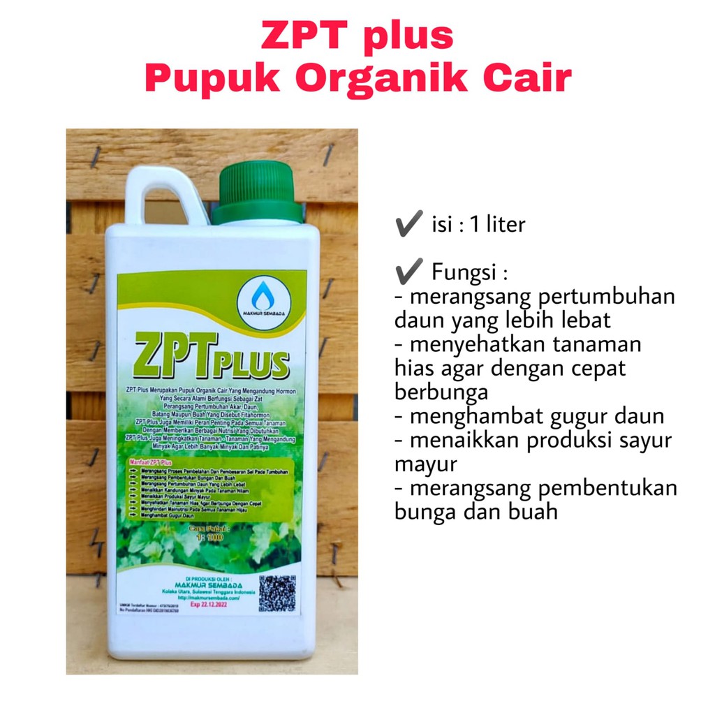 Jual pupuk organik cair ZPT plus 1 liter makmur sembada - pupuk organik daun - pupuk tanaman ...