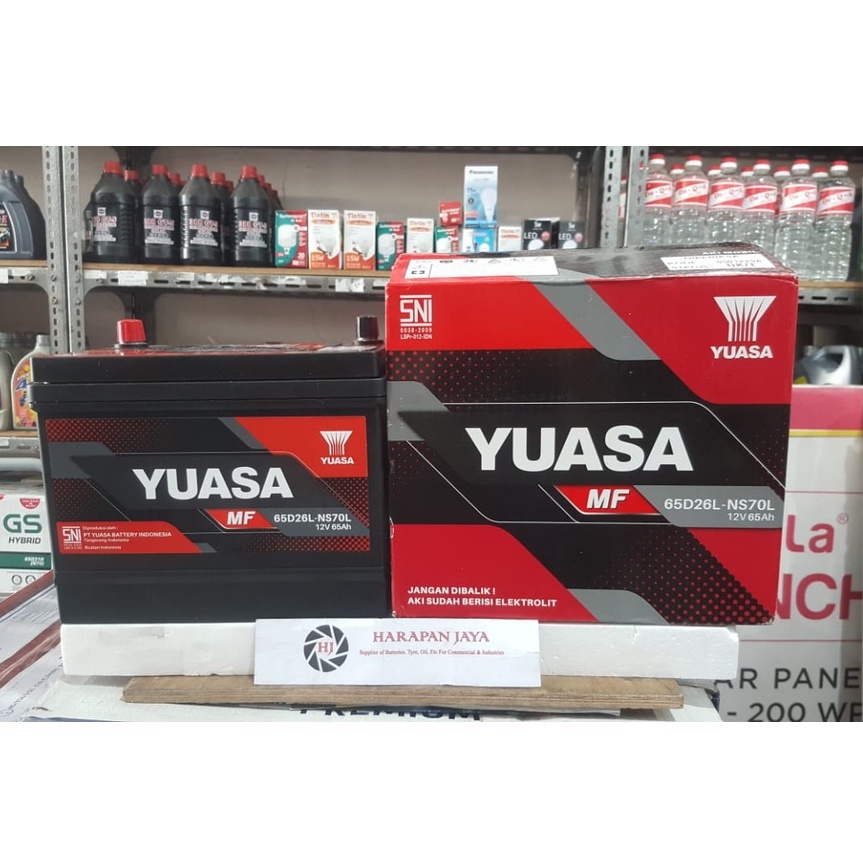 Jual AKI MOBIL YUASA MF NS70L / 65D26L (65AH) KERING | Shopee Indonesia