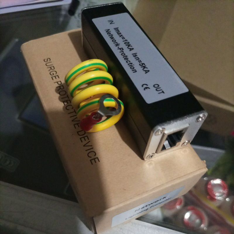 Jual Lightning Arrester Ethernet Surge Protector RJ-45 Adapter Network ...