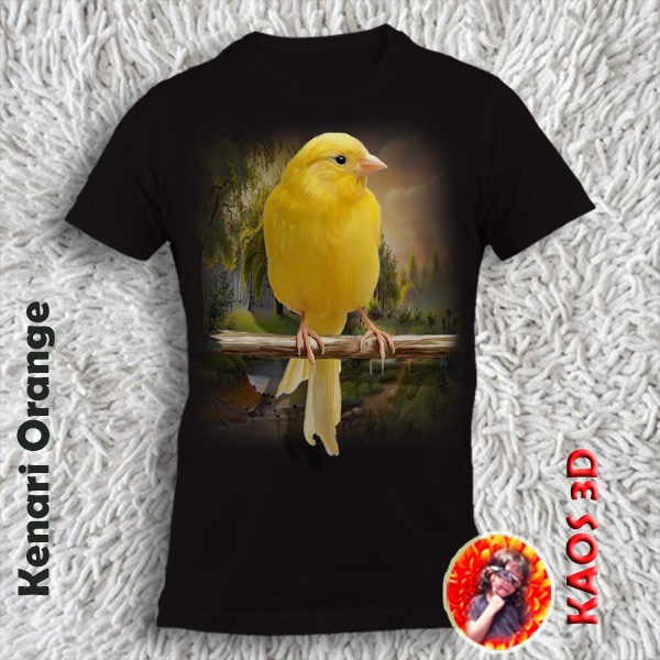Jual Kaos Burung Kenari Orange ukuran dewasa dan anak kualitas gambar 3 ...