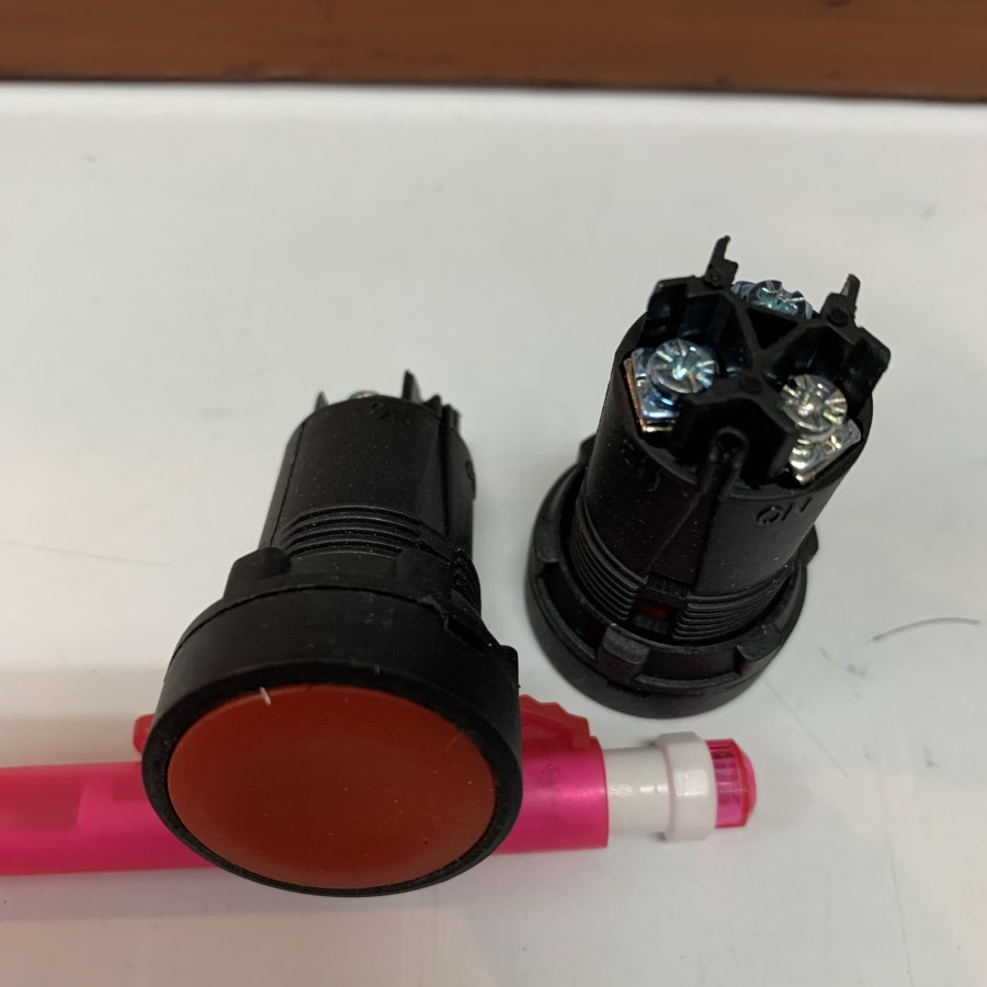 Jual Push Button Switch 22mm XB7-EA45 Merah NO NC (Push on atau Push ...