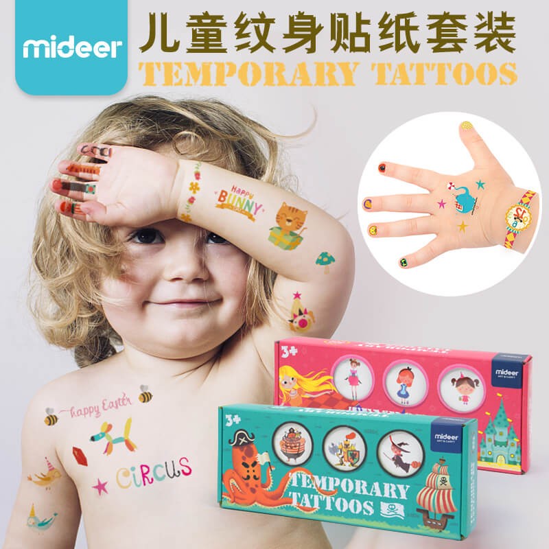 Jual Mideer Temporary Tattoos UMUR 3+ / Mainan Tato Warna Warni Mudah ...