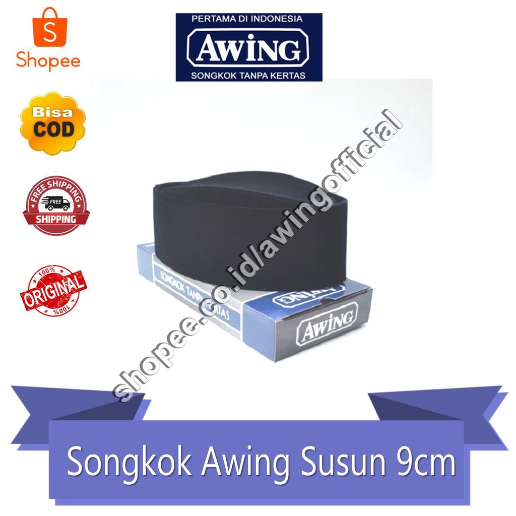 Jual Songkok Awing Susun Exclusive AC Tinggi 9cm Peci Susun Awing ...