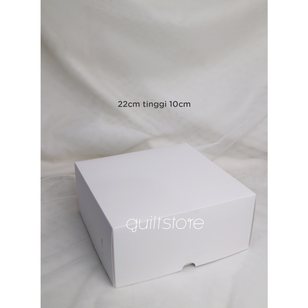 Jual 22cm Box Putih Kotak kue lapis serbaguna snack makanan 22x22x10cm ...