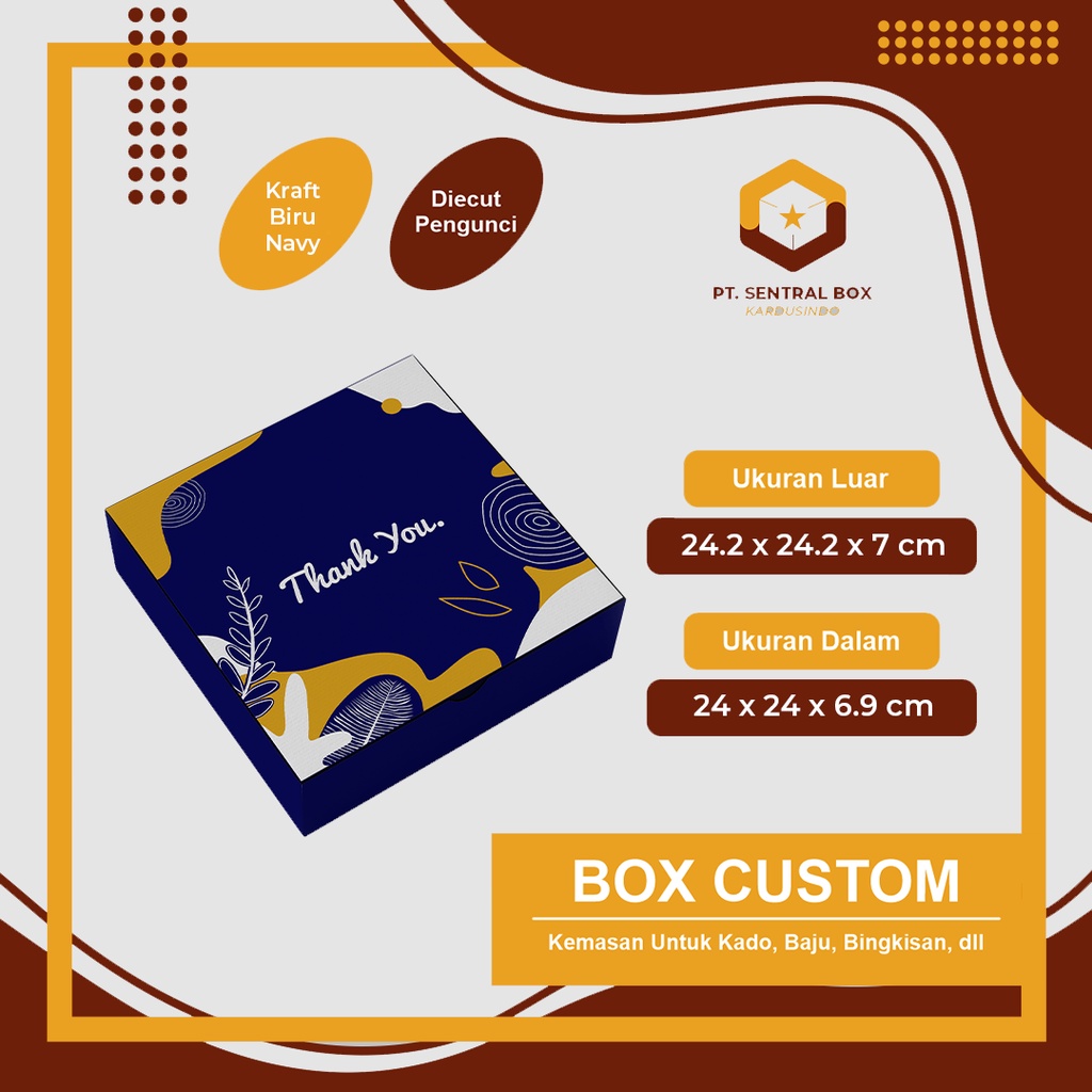 Jual Kotak Kado THANK YOU & FOR YOU ( 24 24 x 7 cm ) Karton/Polos ...