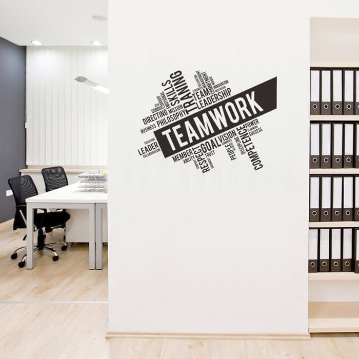 Jual Stiker Team Work Quotes Dinding Kaca Rumah Kantor Wall Sticker ...