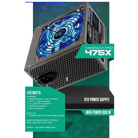 Jual ALCATROZ PSU GAMING Magnum PRO 475X Power Max 950 Watt Power ...
