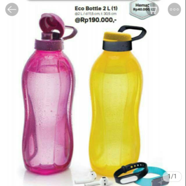 Jual Eco bottle 2 liter Tupperware ready warna ungu | Shopee Indonesia