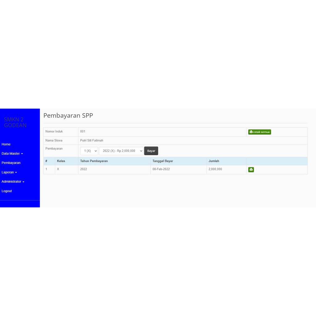 Jual Aplikasi Pembayaran SPP Berbasis Web PHP MySQL | Shopee Indonesia