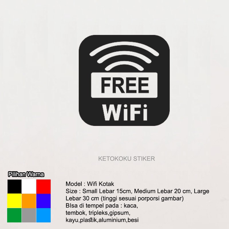 Jual Stiker Free Wifi Dinding Kaca Cafe Kafe Resto Kantor Sticker ...
