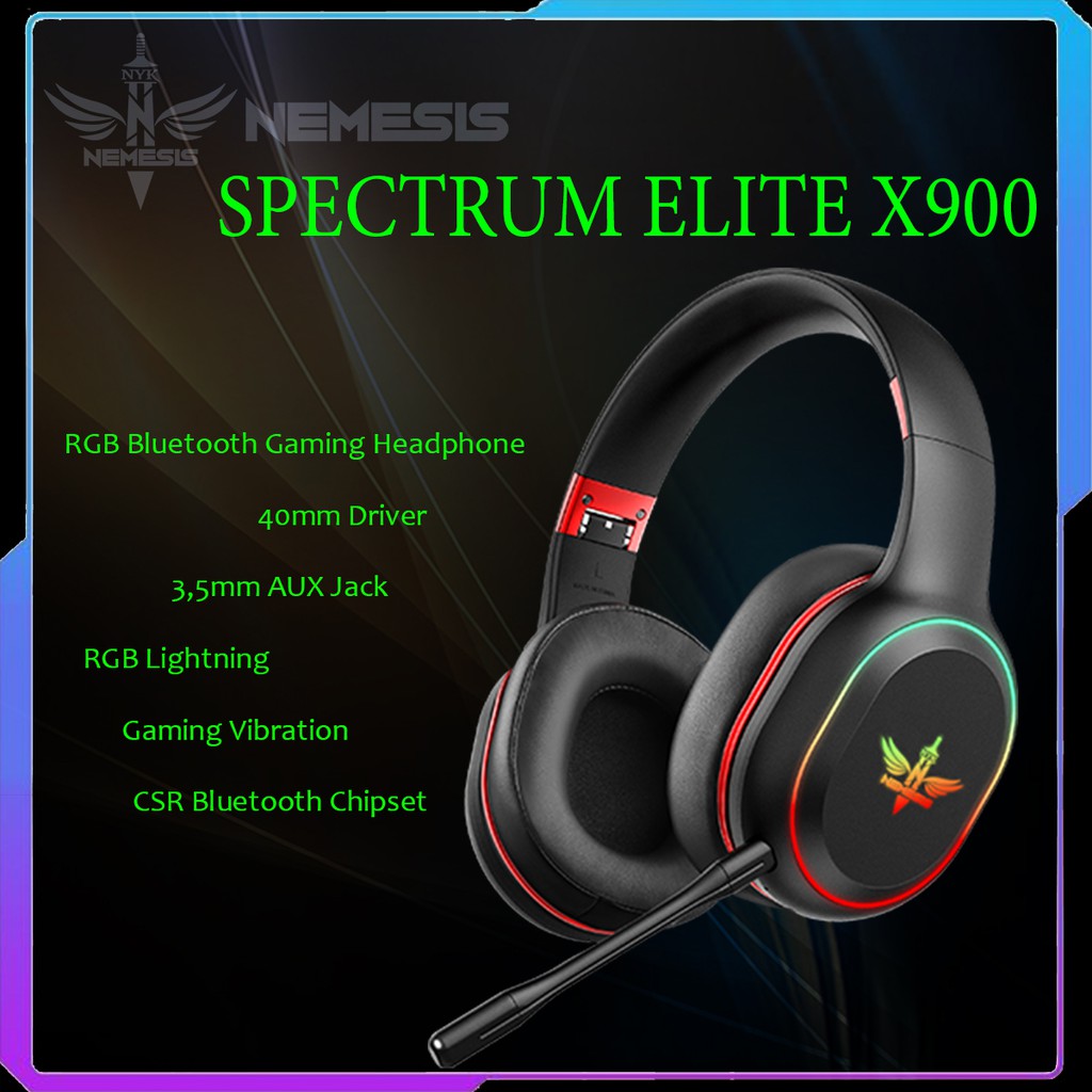 Jual NYK Nemesis X900 Spectrum Elite HEADSET GAMING RGB WIRELESS ...