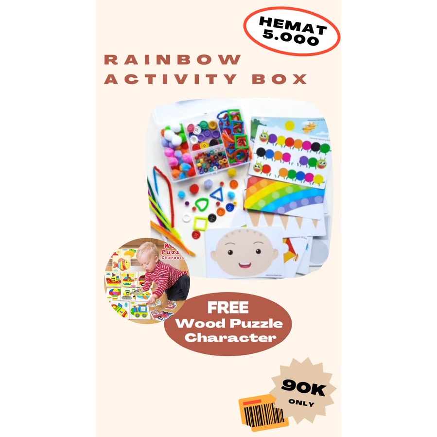 Jual Rainbow Activity Box (Free Puzzle Kayu Character) | Shopee Indonesia