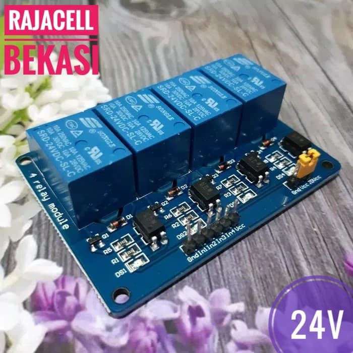 Jual Relay Module 4 Ch 24V DC Low Level Trigger +Optocoupler High ...