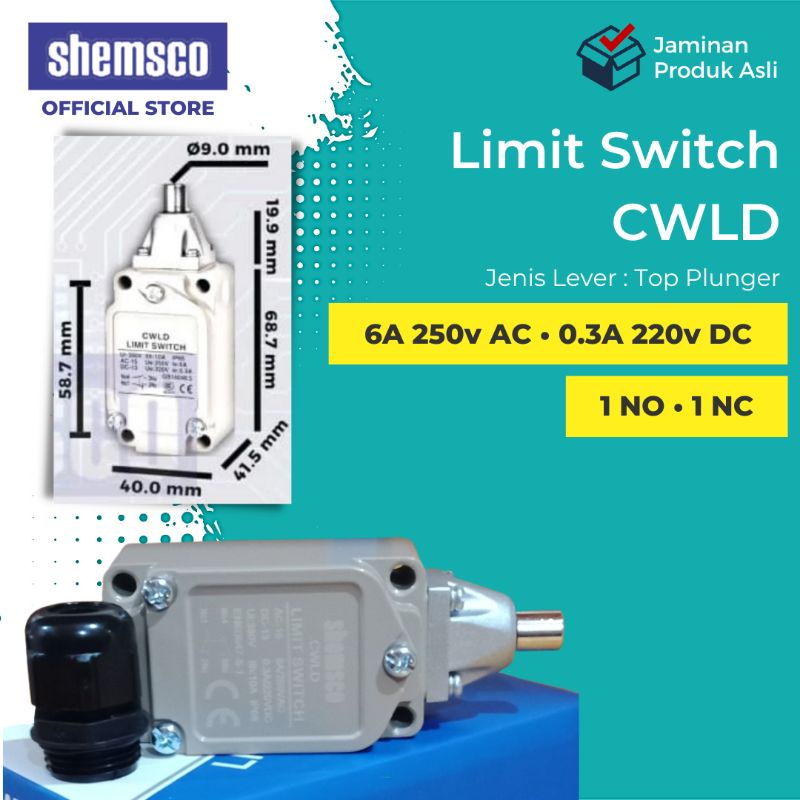 Jual 6A 250v 2-Way Limit Switch CWLD Momentary Spring NO NC Shemsco WLD ...