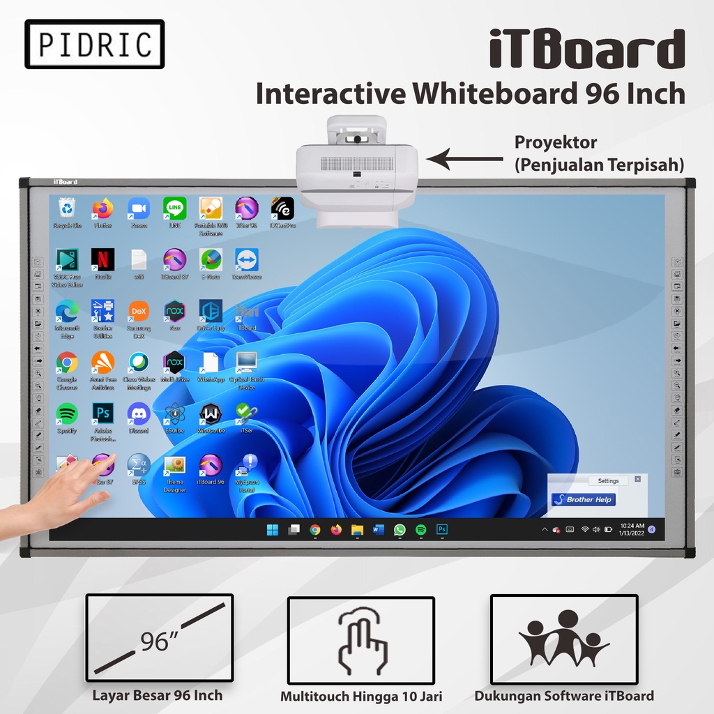 Jual Papan Tulis Interaktif iTBoard 96 Inch Interactive Smart Board | Shopee Indonesia