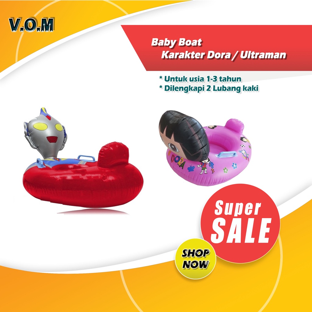 Jual Baby Boat Ban Pelampung Renang Anak Karakter Dora / Ultraman Dll ...