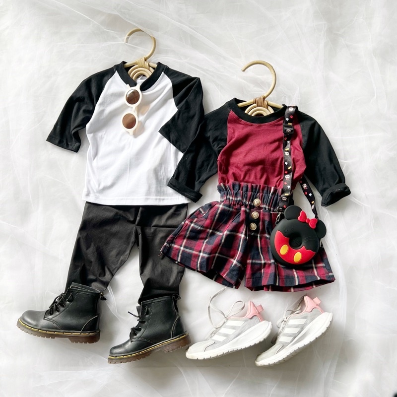 Jual KAESA RAGLAN lengan 3/4 | UNISEX kaos raglan 6bl-7th | Shopee Indonesia