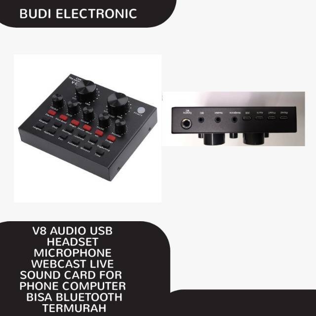 Jual SoundCard V8 Usb Live Streaming Mixer Audio V8 Bluetooth | Shopee ...