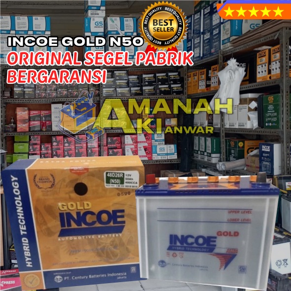 Jual AKI Basah INCOE GOLD N50 / AKI MOBIL / Mitshubishi : Fuso Double Toyota : Kijang Lama ...