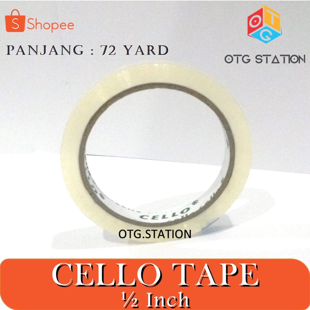 Jual Cello Tape Bening 1/2 Inch Isolasi Bening Kecil Lem Perekat Bening ...