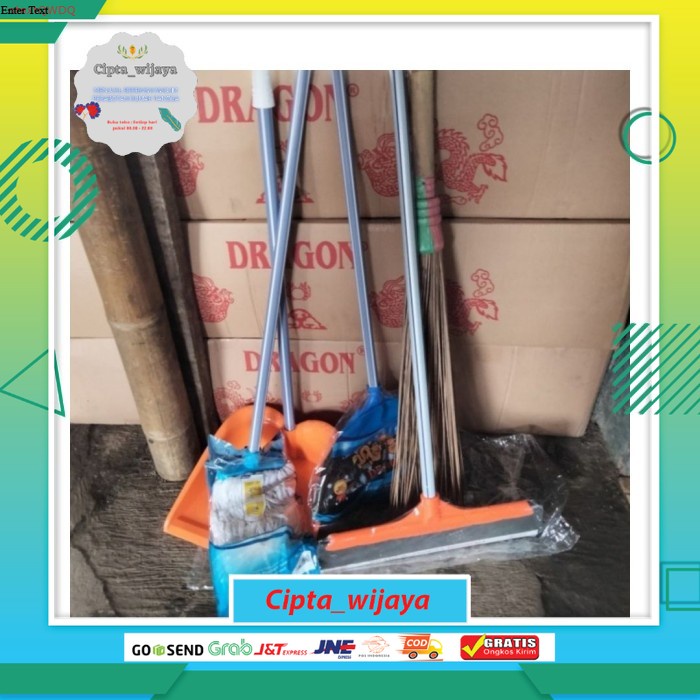 Jual sapu/pengki/pel/wiper/sapu lidi satu set alat kebersihan | Shopee ...